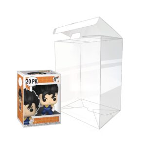 pop protector case for funko 4" inch pop! locking tab, protective film, heavy duty acid free 20 pack