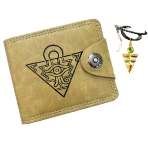 yehert anime brown wallet cosplay 10 slots bifold wallet card holder purse