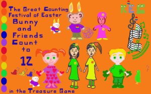 the great counting festival of easter: bunny and friends count to 12 in the treasure game (popcorn anime)