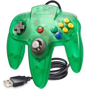 luxmo premium classic n64 usb controller,retro n64 gamepad joystick pc controllers for windows pc retro pie