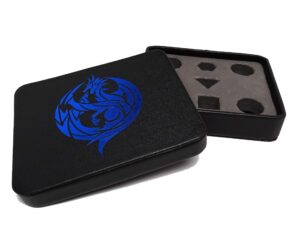 dice display and storage case - blue dragon design