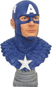 legends in 3-dimensions: marvel comics captain america 1: 2 scale bust, multicolor