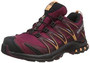 salomon women's trail running sneaker, burgundy rhododendron winetasting cantaloupe, 7.5