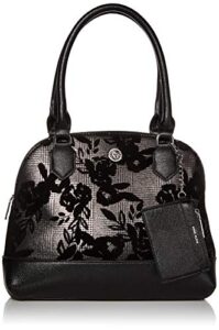 anne klein triple dome satchel, black multi