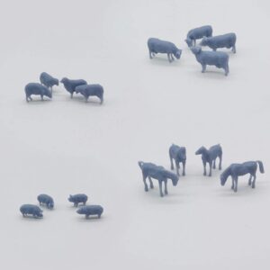 outland models model railroad horse sheep cow pig farm animal set ho scale 1:87