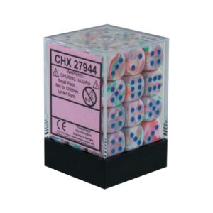 chessex festive 12mm d6 dice block, pop art and blue