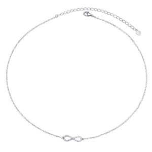 daochong s925 sterling silver choker infinity clavicle short pendant necklace for women jewelr