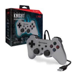 hyperkin "brave knight" premium controller for ps3/ pc/mac (silver)