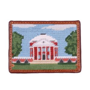 rotunda scene needlepoint credit card wallet by smathers & branson