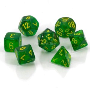 chessex borealis: 7pc maple green/yellow