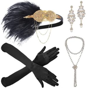 zeroshop 1920s accessories for women, roaring 20s flapper headband, harlem nights great gatsby speakeasy costume for women halloween,40