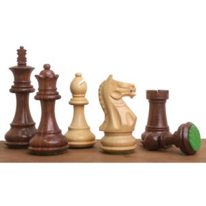 royal chess mall fierce knight staunton chess pieces only chess set, golden rosewood and boxwood wooden chess set, 3.5-in king, weighted chess pieces (1.4 lbs)