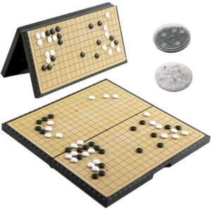 luoyer 11 inch go game set magnetic travel board game small portable folding chinese weiqi gomoku classic strategy game with plastic go pieces