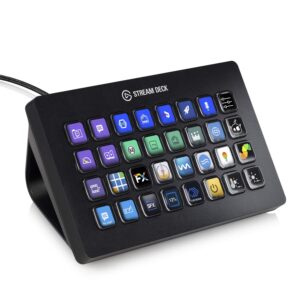 elgato stream deck xl – advanced studio controller, 32 macro keys, trigger actions in apps and software like obs, twitch, ​youtube and more, works with mac and pc