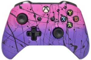 hand airbrushed fade custom controller - compatible with xbox one (matte pink & purple)