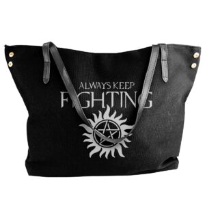 always keep fighting supernatural womens travel fashion style shoulder pack handbag bags