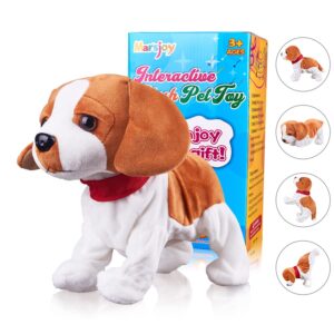 pekingese dog interactive barking puppy plush animated pet electronic dog cute robot dog baby toys touch control plush stuffed animal dog toy toddler kids girl toys length 12"