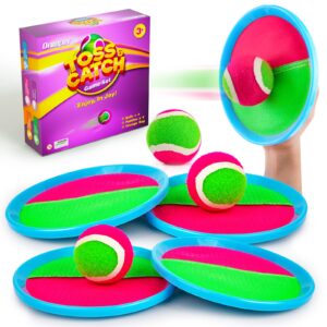 qrooper kids toys toss and catch game set - beach toys pool toys outdoor toys for kids ages 4-8, stocking stuffers for kids, beach games, yard games for kids adults family outside games