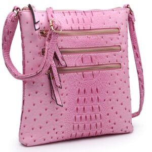 dasein crossbody purse for women vegan leather shoulder handbags messenger bags with multi zipper pockets