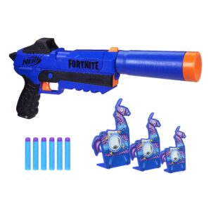 nerf fortnite sp-r & llama targets - includes sp-r blaster, 3 llama targets, & 6 official elite darts - for youth, teens, adults (amazon exclusive)