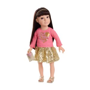 journey girls 18-inch callie hand painted doll with brown hair and brown eyes, kids toys for ages 6 up by just play