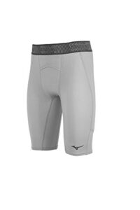 mizuno aero vent padded sliding short, grey, small