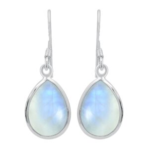 tishavi 9.50cts sterling silver natural moonstone earrings for women, white stone sterling silver 925 june birthstone earrings jewelry gift for women mom wife girlfriend sister