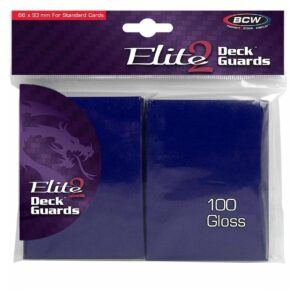 bcw elite-2 deck guards (93mm) | blue - 100ct | premium card sleeves for mtg, pokemon, and more | ultra grip texture, heavy gauge material card guard sleeves