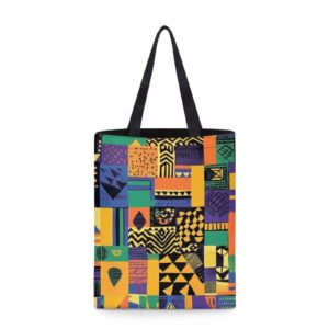 for u designs teens canvas shopping tote bag african tribal style printed shoulder bags