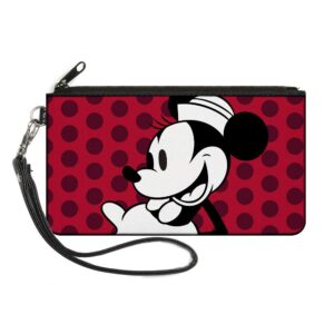 buckle-down women's standard zip wallet minnie mouse small, 6.5" x 3.5"