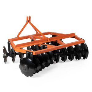 titan attachments 3 point 6ft notched disc harrow plow attachment for cat 1 tractors, concave discs for tilling, loosening and lifting soil