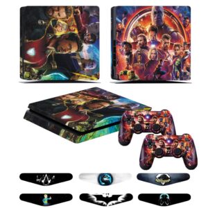 ps4 slim skins - decals for ps4 controller playstation 4 slim - stickers cover for ps4 slim controller sony playstation four slim accessories with dualshock 4 two controllers skin - ironman