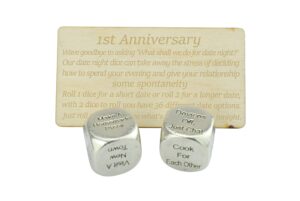 1 year anniversary metal date night dice - create a unique 1st anniversary date night