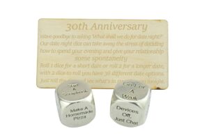 30 year anniversary metal date night dice - create a unique 30th anniversary date night