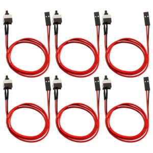 cenrykay computer switch wire cable on/off push button restart line pc power switch cables 45cm (6 pack 2 pin)