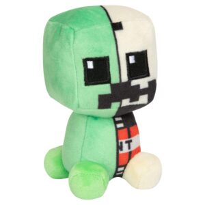 jinx minecraft mini crafter creeper anatomy plush stuffed toy, multi-colored, 4.5" tall