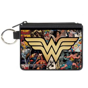 buckle-down women's standard zip wallet wonder woman small, 6.5" x 3.5"