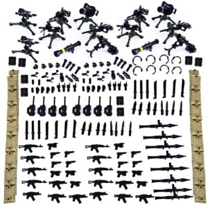 lingxuinfo 192pcs military army weapons toy weapon accessories for brick figures army weapons sandbag bricks building blocks toy compatible with major brand