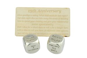 15 year anniversary metal date night dice - create a unique 15th anniversary date night