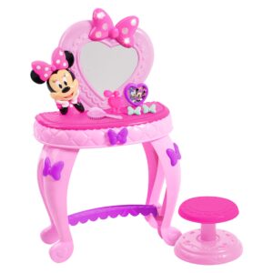 disney junior minnie mouse bow-tique bowdazzling vanity and accessories with lights and sounds, pretend play