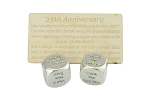 25 year anniversary metal date night dice - create a unique 25th anniversary date night