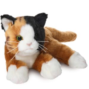 bearington collection lil’ tabby cat 8 inch stuffed cat - orange cat plush - orange tabby cat stuffed animal