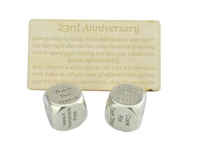 23 year anniversary metal date night dice - create a unique 23rd anniversary date night