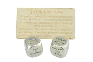 3 year anniversary metal date night dice - create a unique 3rd anniversary date night