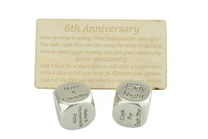 6 year anniversary metal date night dice - create a unique 6th anniversary date night