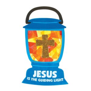 jesus lights the way tissue acetate sign - crafts for kids and fun home activities