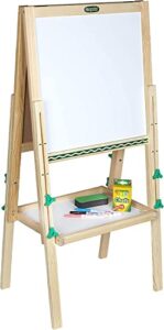 crayola kids mini wooden art easel & supplies, toddler toys, gift for kids, ages 3, 4, 5, 6