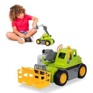 driven by battat – midrange – 17" telehandler forklift toy – construction truck toy with extandable crane arm & more – lights & sounds – car toy gift for boys & girls age 3+