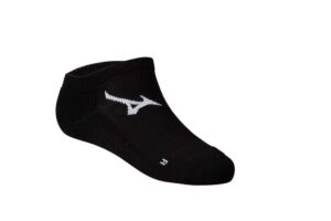 mizuno runbird no show sock, black, large