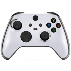 chrome silver un-modded custom controller compatible with xbox one s/x unique design (with 3.5 jack)